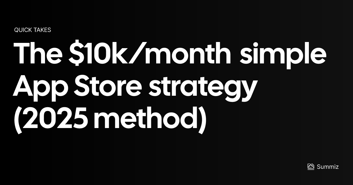 The $10k/month simple App Store strategy (2025 method)